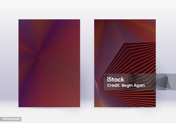 Kumpulan Templat Desain Sampul Garis Abstrak Modern B Ilustrasi Stok