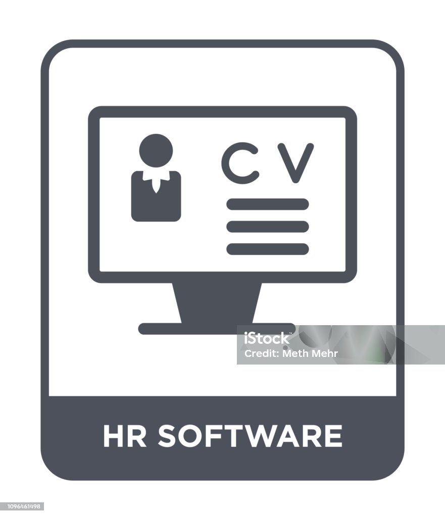 Hr Software Icon Vector On White Background Hr Software Trendy Filled