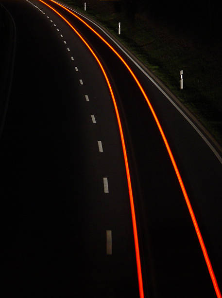 Free Stock Photo of A road with red lights at night | Download Free ...