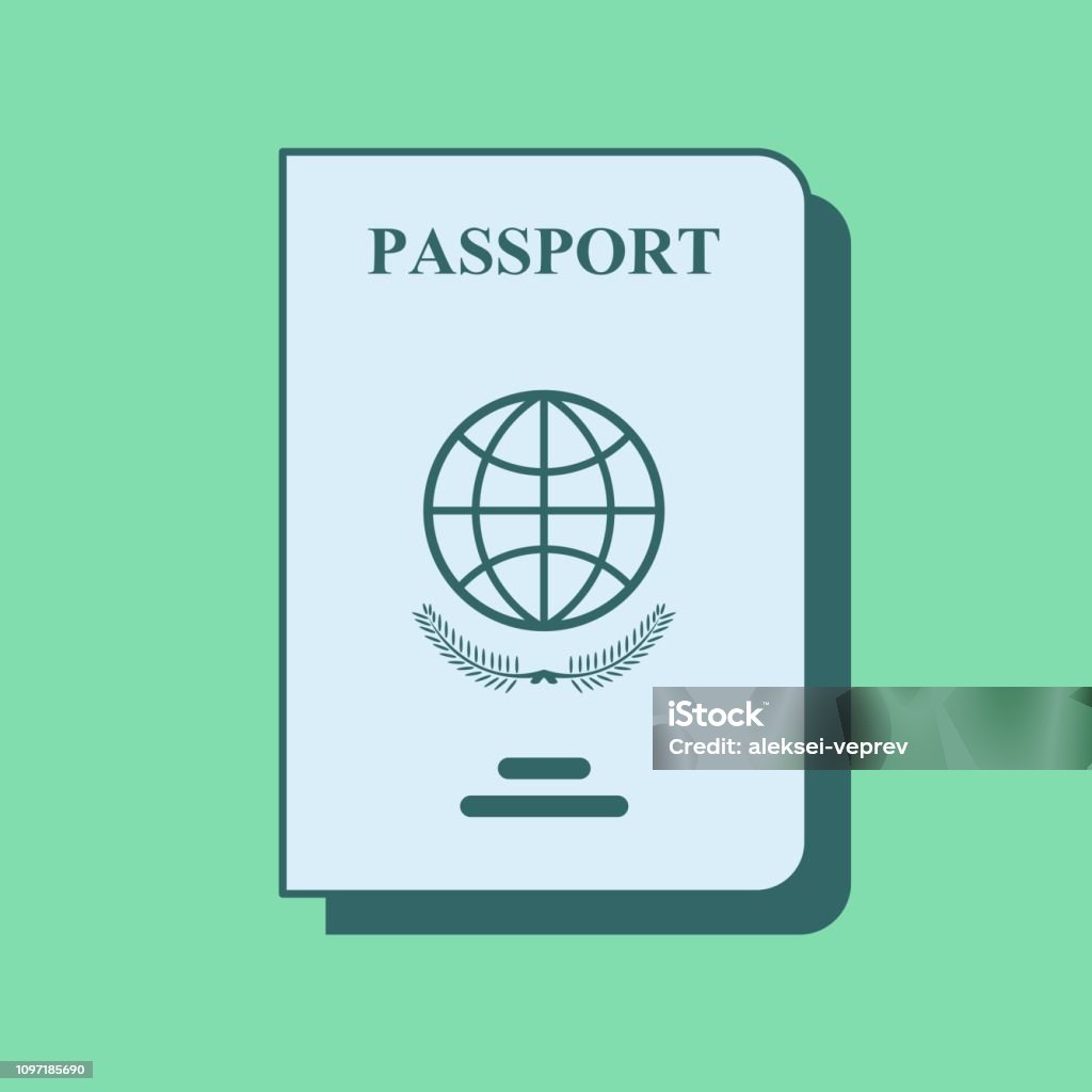 Icône De Documents Identité Vecteur Ligne Plate Signe De Passeport