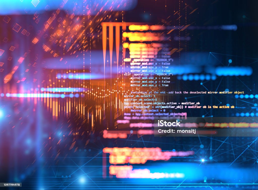 Programming Code Abstract Technology Background Of Software Developer And Computer Script Stock
