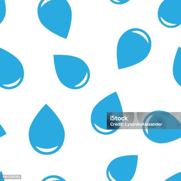 Leau Goutte Icône Sans Soudure De Fond Illustration Vectorielle De