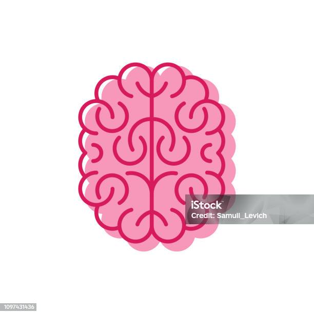 Style Linéaire Dicône De Cerveau Signe De Cerveaux Symbole De Vecteur