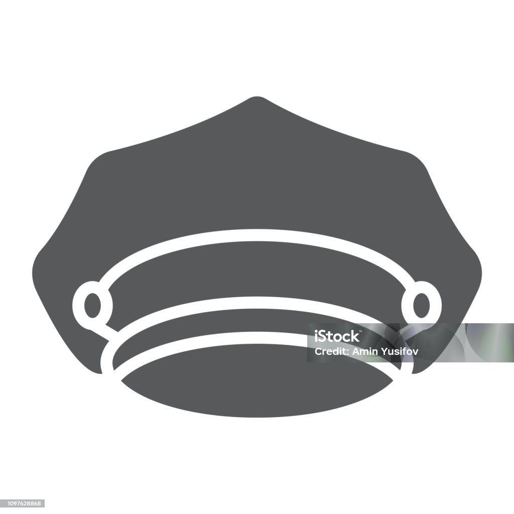 Police Hat Glyph Icon Police And Uniform Cap Sign Vector Graphics A