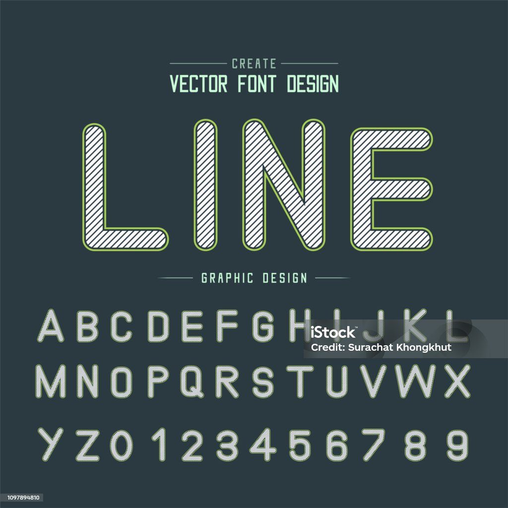 Font Garis Dan Vektor Alfabet Desain Huruf Jenis Huruf Dan Angka Teks Grafis Di Latar Belakang