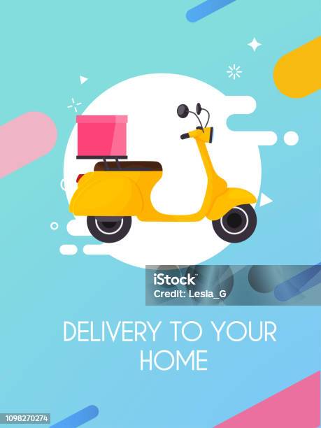 Pengiriman Ke Rumah Anda Desain Datar Konsep Ilustrasi Vektor Modern