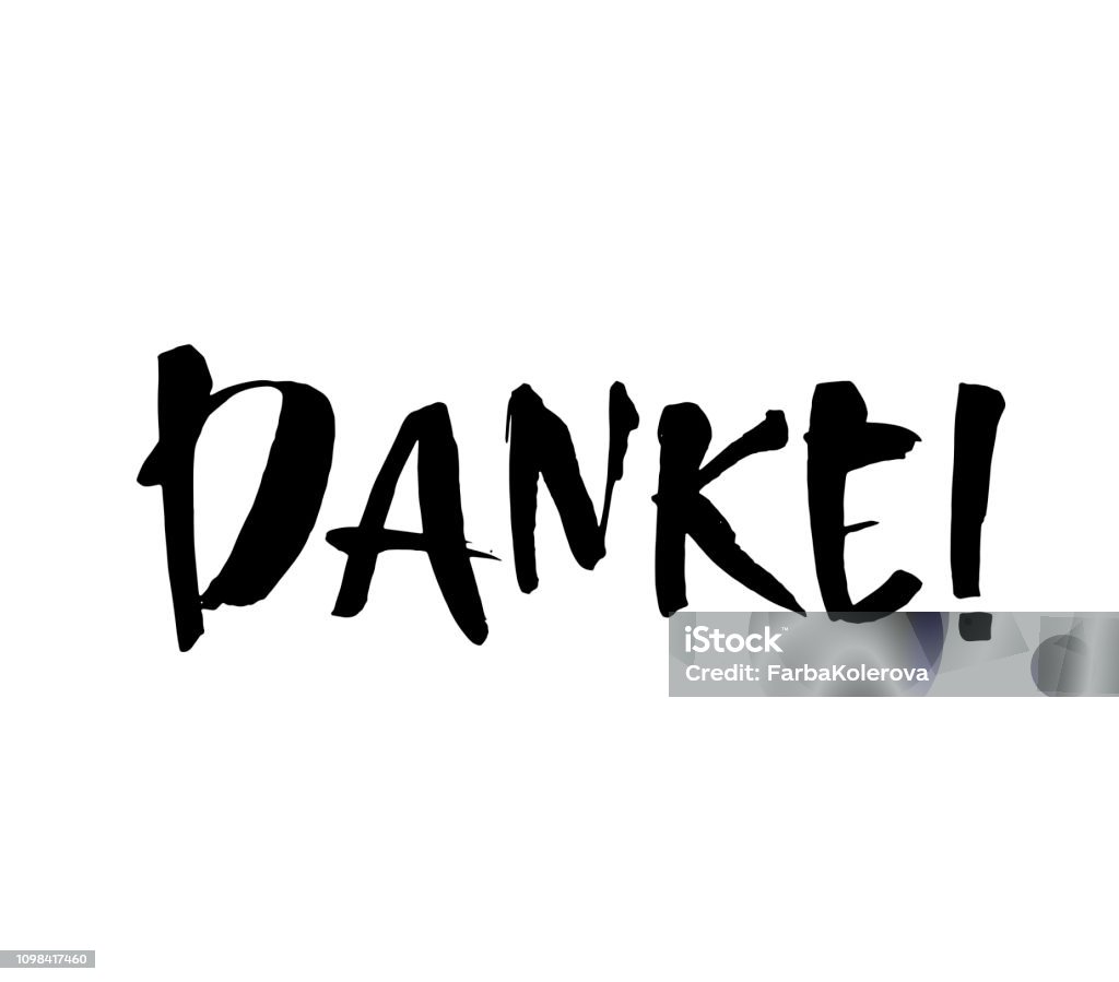 Ilustración De Danke Muchas Gracias En Alemán Mano Dibujado Vector
