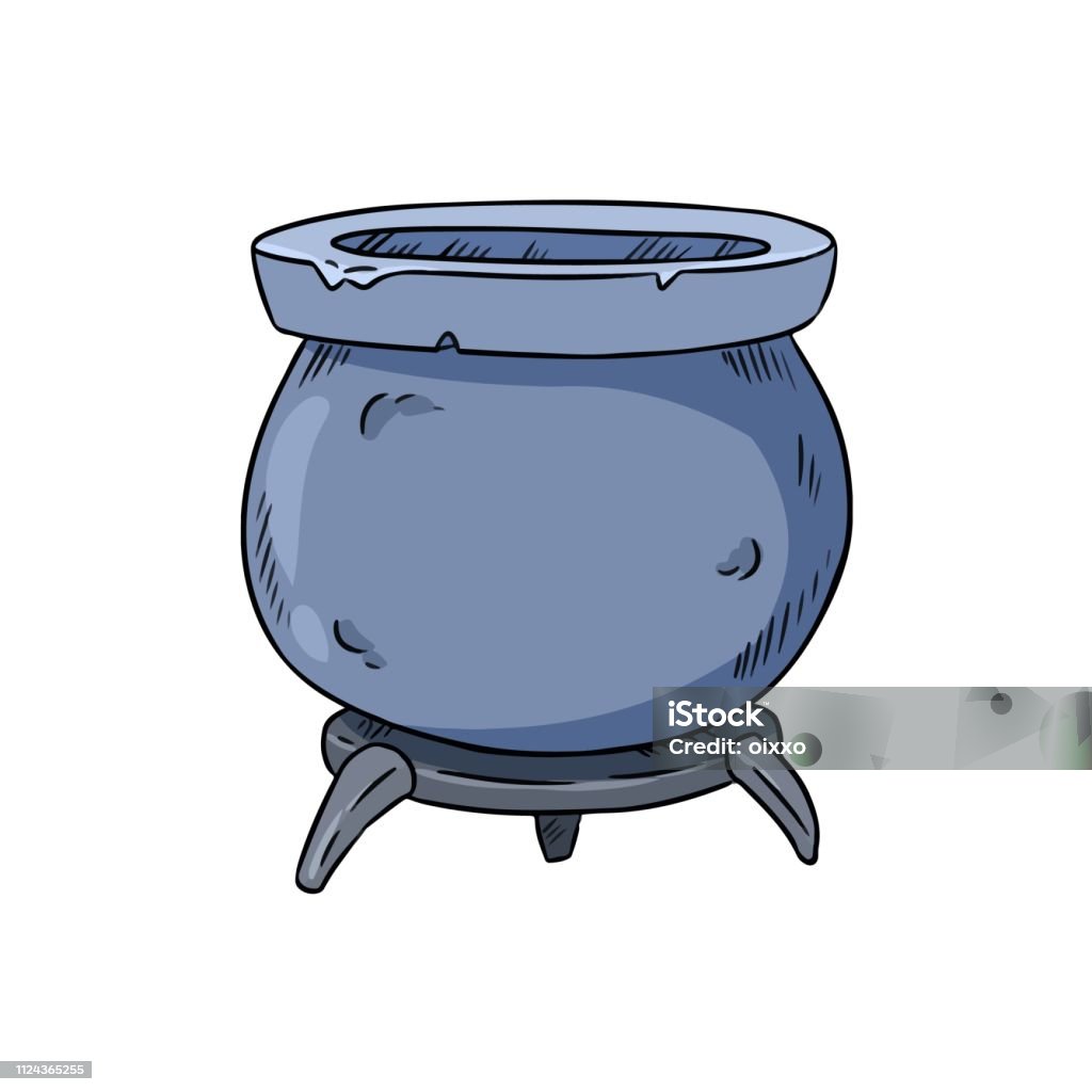 Doodle Du Chaudron Magique Main Sur Conception De Sorcellerie Alchimie