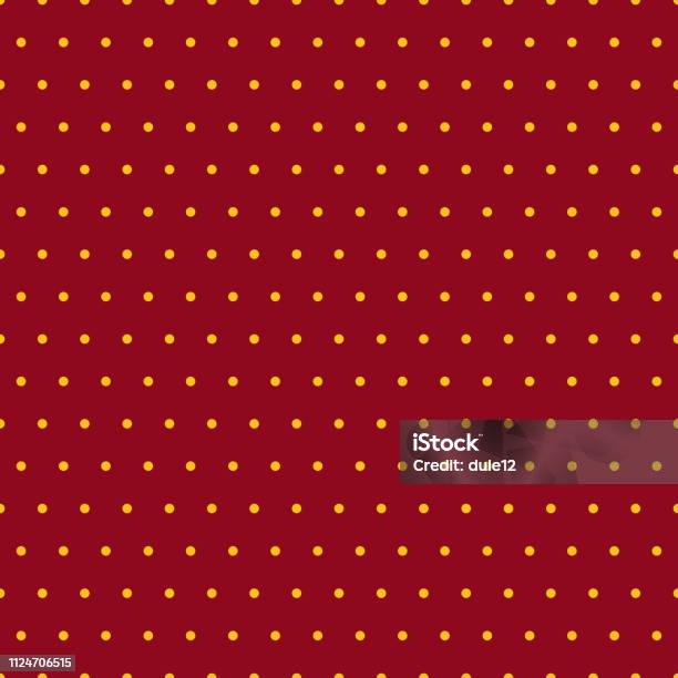 Yellow Polka Dots Pattern On A Red Background Stock Illustration