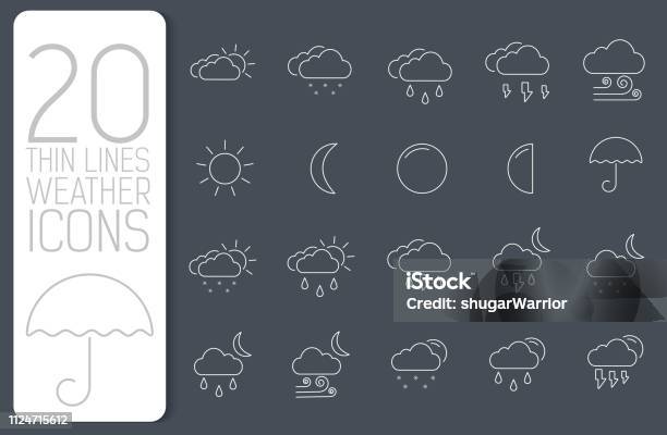Thin Line Weather Set Icons Concept Vector Illustration Design Stock ... Thin Line Weather Set Icons Concept Vector Illustration Design Stock ...
