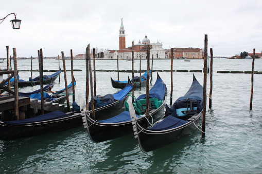 Gondolas In Venice Italy Adriatic Sea Markusdom St Marks Basilica