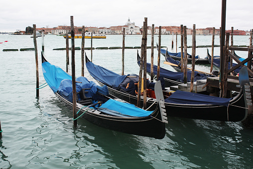 Gondolas In Venice Italy Adriatic Sea Markusdom St Marks Basilica