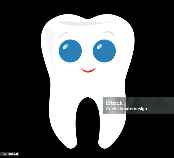 Happy Tooth Vector Illustration Tooth Character Stock Illustration