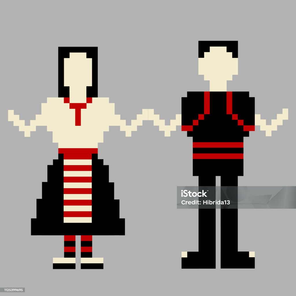 Dancers Man And Woman With The National Costume Stock Illustration