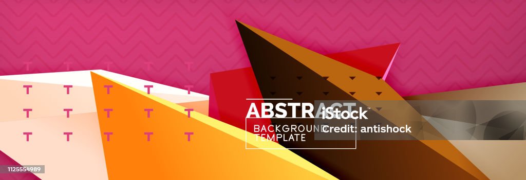 3d Triangular Shapes Geometric Background Origami Style Pattern With