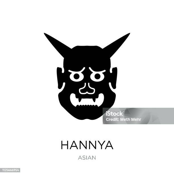 Hannya Icône Vecteur Sur Fond Blanc Rempli De Hannya Trendy Icônes De