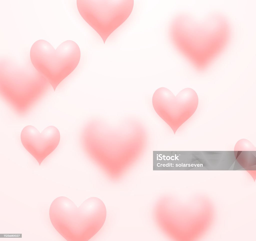 Floating Love Hearts Pink Background Stock Illustration Download
