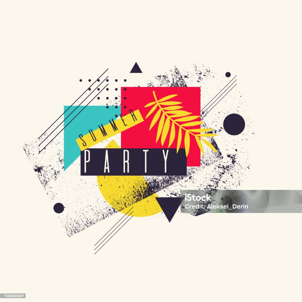 Modern Abstract Geometric Background With Flat Style Vector Party