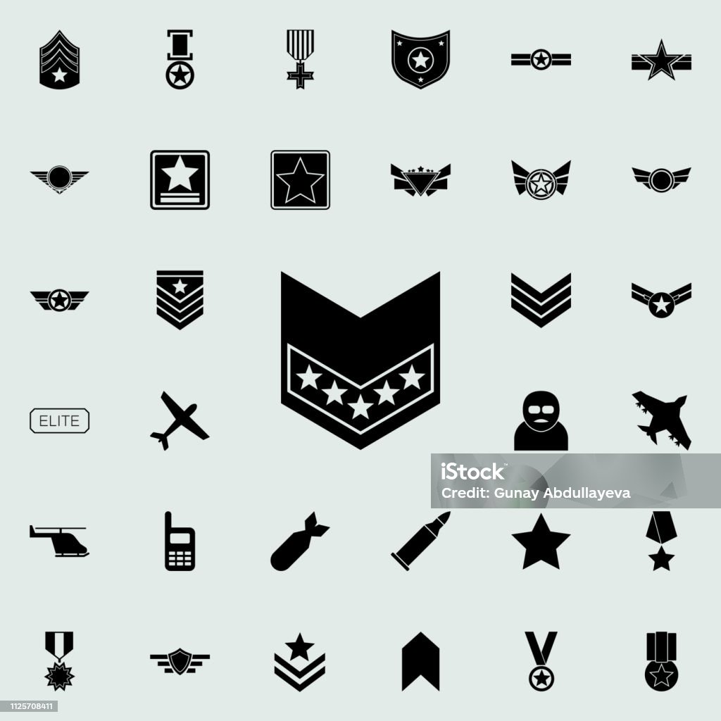 Icône De Grade Militaire Icônes Darmée Universelles Définies Pour Web