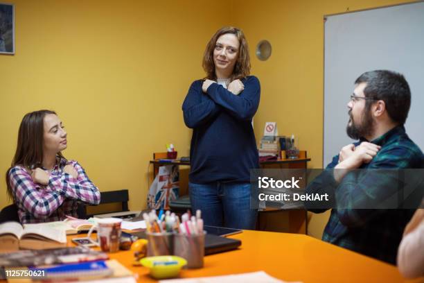 Learning Sign Language Stock Photo - Download Image Now - Classroom ... Learning Sign Language Stock Photo - Download Image Now - Classroom ...