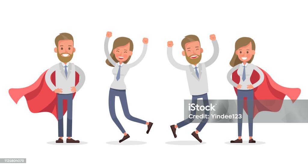 Set Of Businessman And Businesswoman Character Vector Design