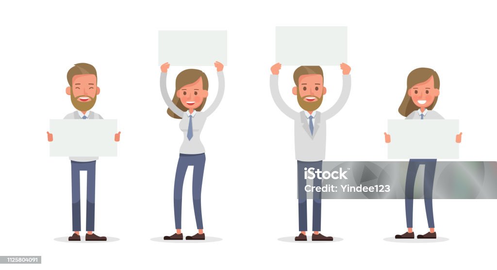 Set Of Businessman And Businesswoman Character Vector Design