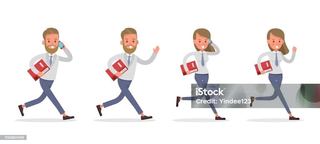 Set Of Businessman And Businesswoman Character Vector Design