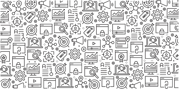 Set Vektor Template Desain Dan Elemen Untuk Seo Dan Optimasi Web Dalam