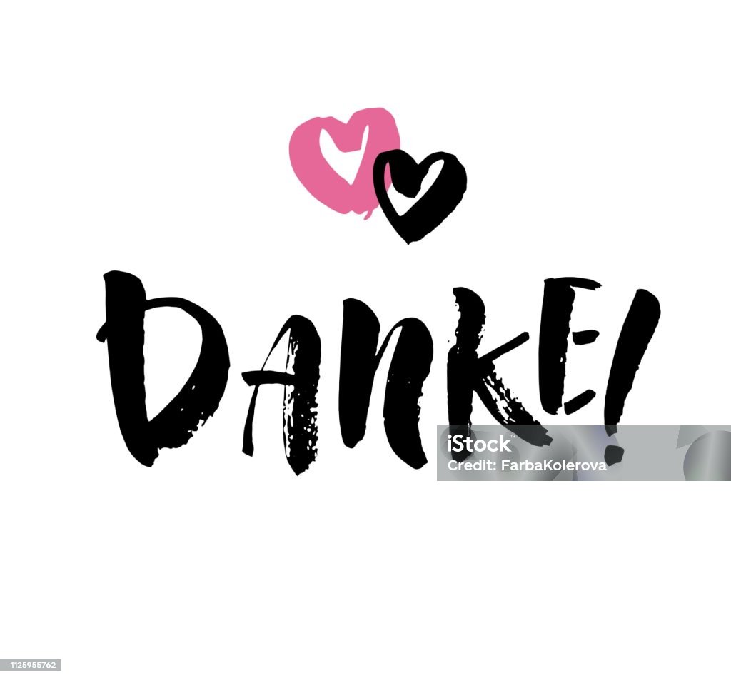 Ilustración De Danke Muchas Gracias En Alemán Mano Dibujado Vector