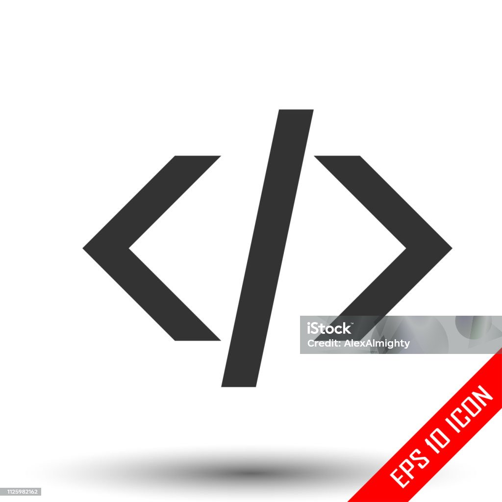 Ikon Pengkodean Tandatanda Coding Logo Datar Sederhana Tanda Kode Pada