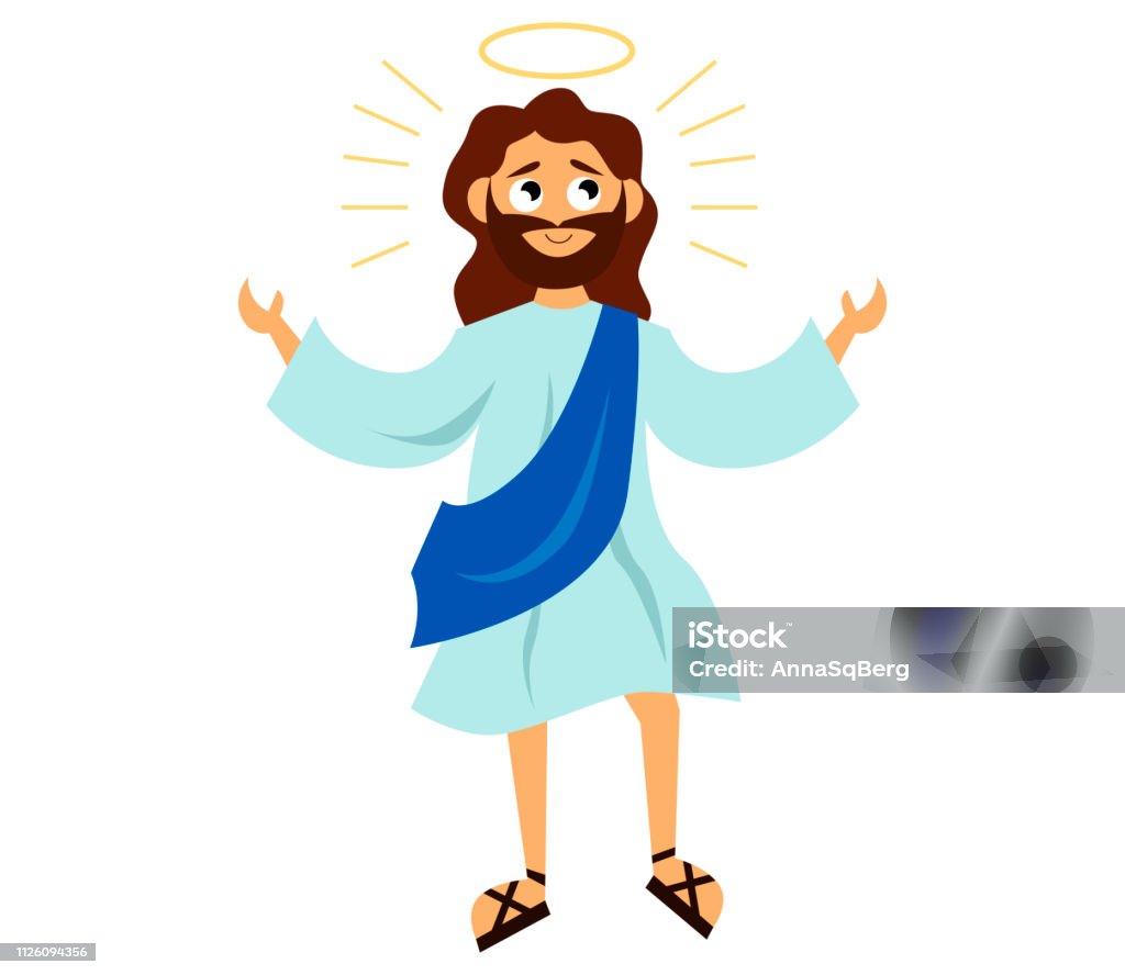 Jesus Christus Sohn Gottes Mit Heiligenschein Stock Vektor Art Und Mehr Bilder Von Anzünden