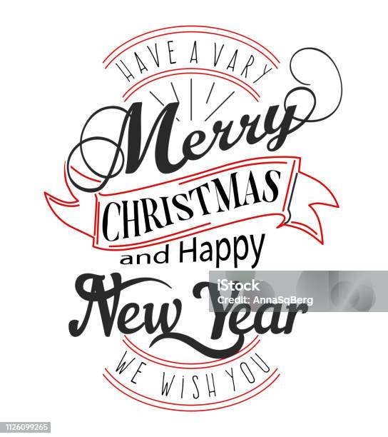 Selamat Natal Dan Tahun Baru Kami Mengucapkan Logo Ilustrasi Stok