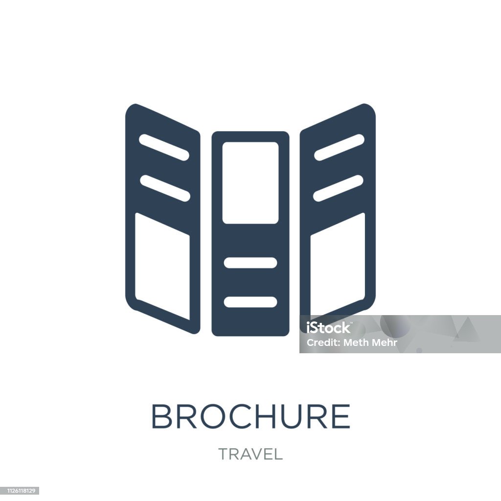 Brochure Icône Vecteur Sur Fond Blanc Tendance Brochure Remplie Icônes