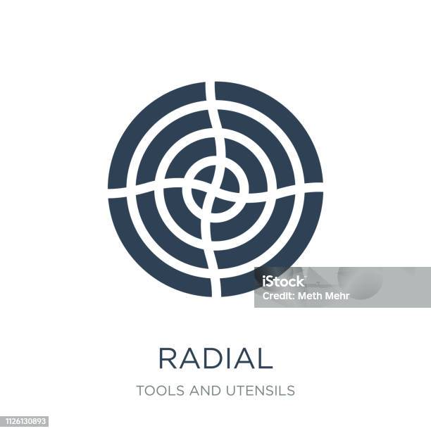 Vecteur Radial Icône Sur Fond Blanc Tendance Radial Rempli Icônes De