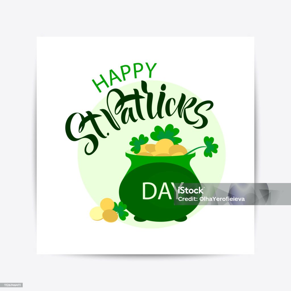 Illustration Of Happy Saint Patricks Day Logotype Stock Illustration