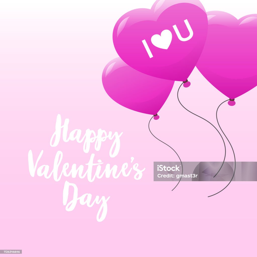 Happy Valentines Day Concept Holiday Celebration Poster With Hand Drawn
