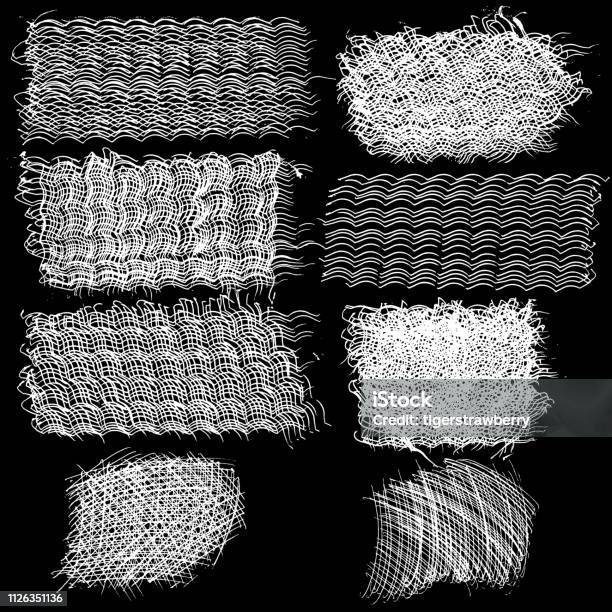 Différentes Sortes De Traits Dencre Ensemble De Textures Dessinées À La