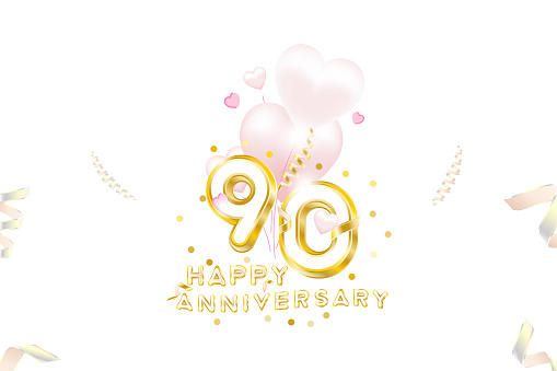 Prasasti Emas Ulang Tahun Ke90 Dengan Nomor Asli Dan Font Untuk