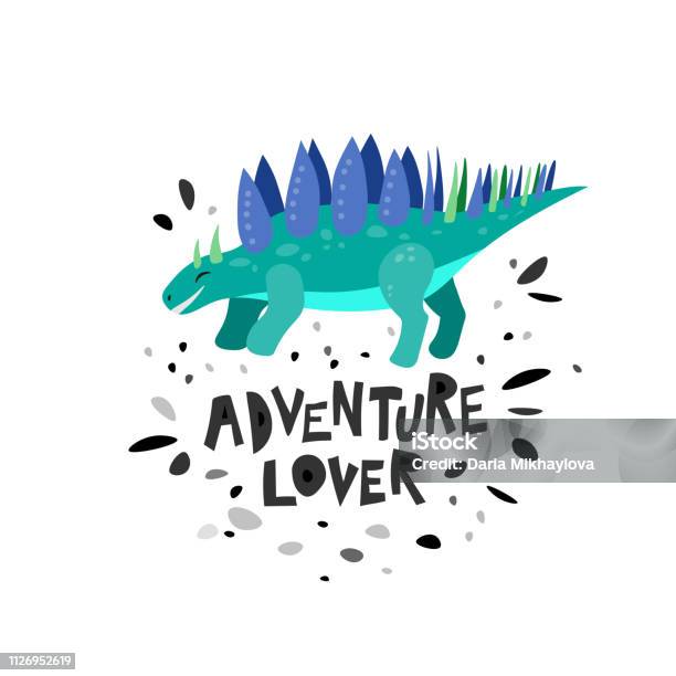 Tangan Dinosaurus Lucu Digambar Karakter Vektor Datar Dino Ilustrasi
