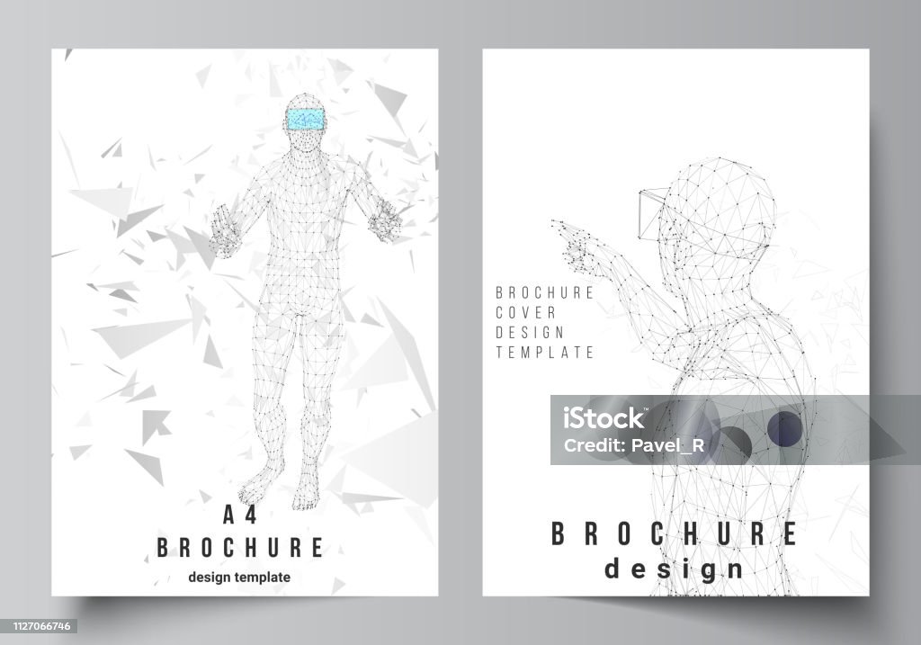 Tata Letak Vektor Format A4 Template Desain Mockups Sampul Modern Untuk