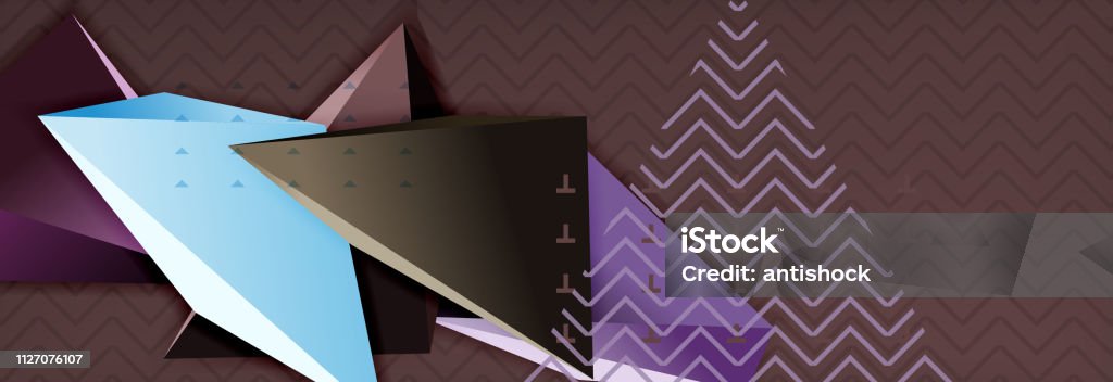 3d Triangular Shapes Geometric Background Origami Style Pattern With