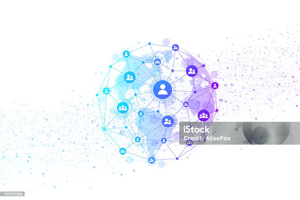 Global Structure Networking And Data Connection Concept Social Network Communication In The