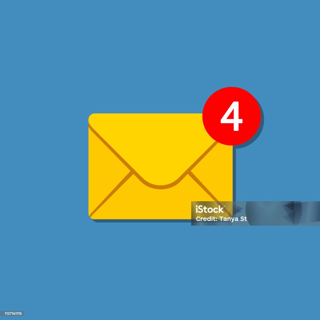Nouvelle Icône De Messages Entrants Avec La Notification Enveloppe De