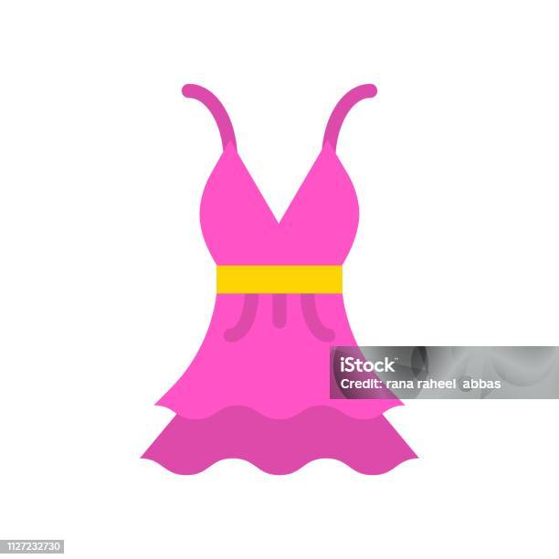 Women Dress Vector Illustration Flat Style Icon Stock Illustration