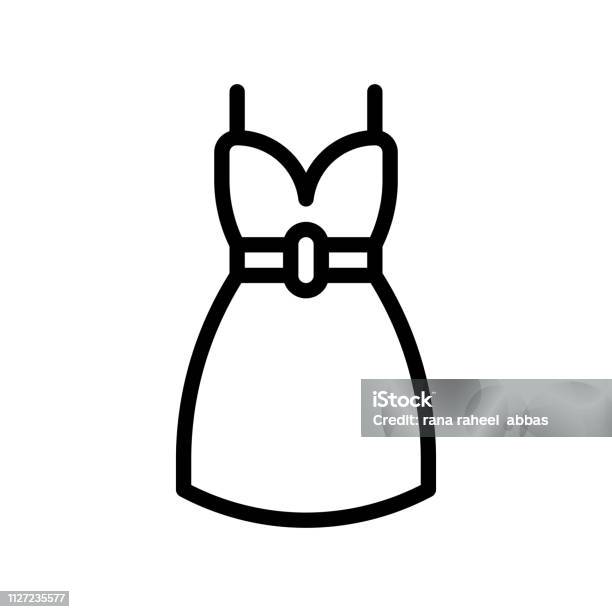 Women Dress Vector Illustration Line Style Icon Stock Illustration