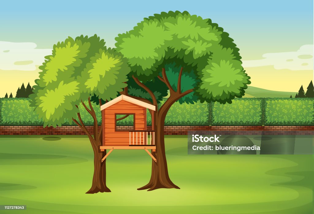 Sebuah Rumah Pohon Di Alam Ilustrasi Stok Unduh Gambar Sekarang