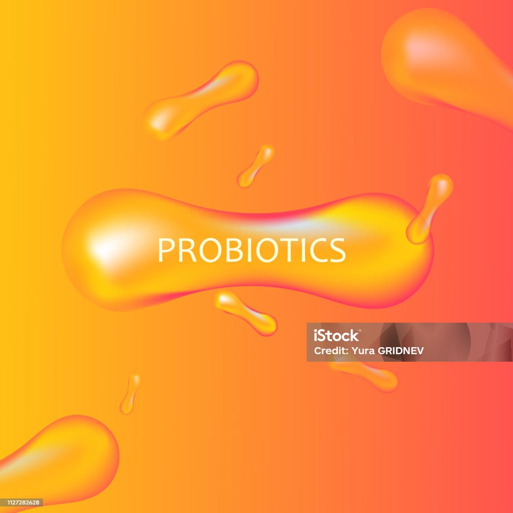 Probiotics Bacteria Vector Illustration Biology Science Background