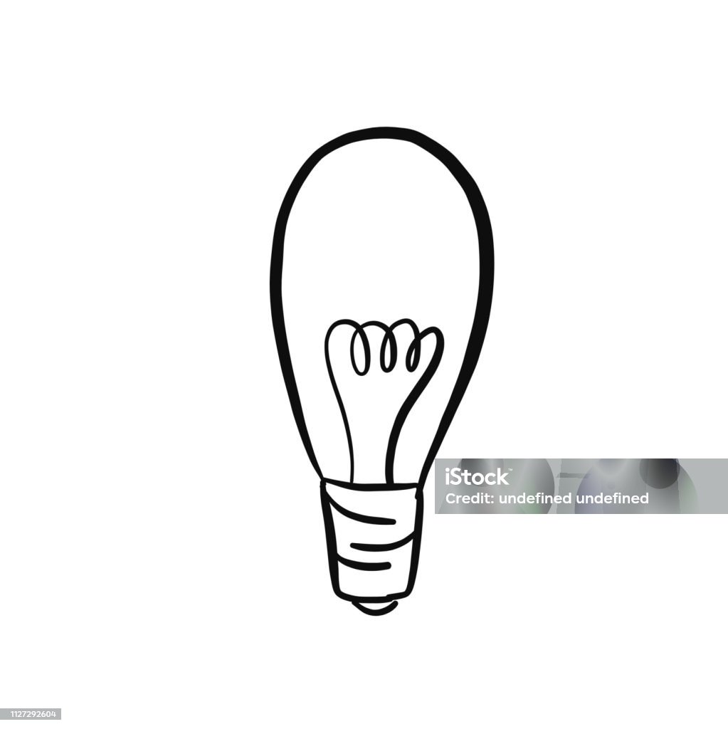 Ampoule Doodle Icône Pour Logo Affiche Bannière Impression Pour La