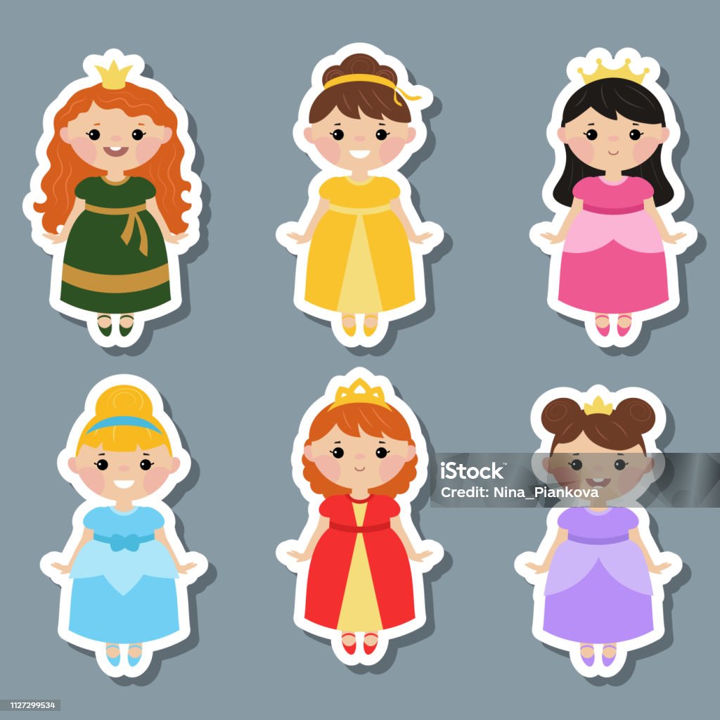 Collection Of Beautiful Princesses Stock Illustration Download Image