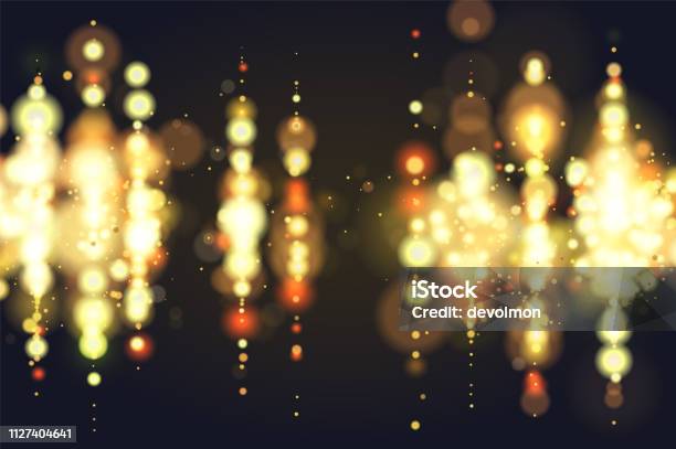 Golden Bokeh Sparkle Glitter Lights Luxury Background Abstract